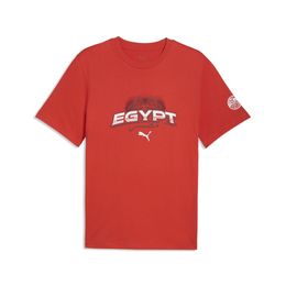 T-Shirt Puma "&Auml;gypten ftblCulture T-Shirt Herren", Damen, Gr. L, rot wei&szlig;, Obermaterial: 100% Baumwolle. Rippe: 25% Polyester, 75% Baumwolle, bedruckt, regular fit, Rundhals, Shirts T-Shirt