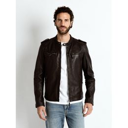 Bikerjacke Mustang "31020186", Herren, Gr. L, braun (vintage braun), Obermaterial: 100% Lammleder / Innenfutter: 100% Baumwolle / &Auml;rmelfutter: 100% Polyester, Jacken