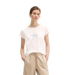 Marc O'Polo T-Shirt MARC O'POLO "aus leichtem Single Jersey", Damen, Gr. L, grau wei&szlig;, Obermaterial: 100% Baumwolle, unifarben, Basic, regular fit, U-Boot-Ausschnitt, Shirts T-Shirt