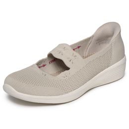 Ballerina Skechers "ARYA", Damen, Gr. 41, natur, Textil, Schuhe Ballerina, Freizeitschuh, Schlupfschuh mit Handsfree Slip-Ins Funktion