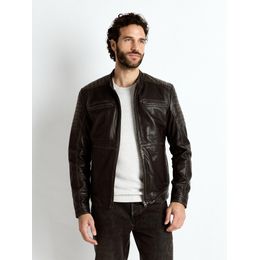 Lederjacke Mustang "31020180", Herren, Gr. L, braun, Obermaterial: 100% Lammleder. Innenfutter: 100% Polyester. F&uuml;tterung: 100% Polyester. &Auml;rmelfutter: 100% Polyester, ohne B&uuml;ndchen, Jacken