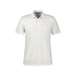 Poloshirt Lerros "Cool & Dry Poloshirt, unifarben mit Flachstrickkragen", Damen, Gr. L, broken wei&szlig;, 75% Baumwolle, 25% Polyester, ohne Ausschnitt, Shirts