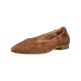 Ballerina Paul Green "Paul Green Ballerinas Veloursleder", Damen, Gr. 37,5, hellbraun, Veloursleder, Schuhe Ballerina