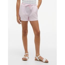 Shorts Tommy Hilfiger "PULL ON LINEN SHORT", M&auml;dchen, Gr. 8 (128), N-Gr, pearly pink, Web, Obermaterial: 55% Leinen, 45% Baumwolle, unifarben, regular fit kurz, Hosen Shorts, Kinder bis 16 Jahre, sommerlicher Leinen-Mix