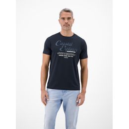 T-Shirt Lerros "T-Shirt aus 100 % Baumwolle mit Brustprint", Damen, Gr. L, classic navy, 100% Baumwolle, Rundhals, Shirts T-Shirt