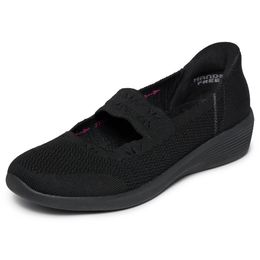 Ballerina Skechers "ARYA", Damen, Gr. 40, schwarz (schwarz unifarben), Textil, Schuhe Ballerina, Freizeitschuh, Schlupfschuh mit Handsfree Slip-Ins Funktion