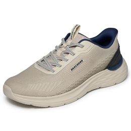 Slip-On Sneaker Skechers "GARNER", Herren, Gr. 47,5, taupe, Textil, Schuhe, Slipper, Schn&uuml;rschuh mit Relaxed Fit