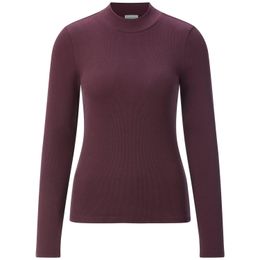 Knowledge Cotton Apparel Damen-Rippenshirt Langarm XL Weinrot