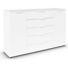 Schubkastenkommode Rauch "Flipp Schubladenkommode W&auml;scheschrank Schrank OTTO&acute;s Choice", wei&szlig; (alpinwei&szlig;), B:160cm H:100cm T:42cm, Holzwerkstoff, Sideboards, 2-t&uuml;rig mit 5 Schubladen und Soft-Close-Funktion in zwei Breiten
