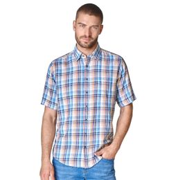 Kurzarmhemd Casamoda "Casamoda Leinenhemd Kurzarm kariert", Herren, Gr. XXL, Normalgr&ouml;&szlig;en, blau, 50% Leinen, 50% Baumwolle, kariert, l&auml;ssig geschnitten, Hemden