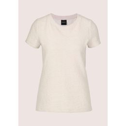 Madeleine Mode Kurzarmshirt MADELEINE "Shirt Elegantes Basic-Shirt, Kreppqualit&auml;t", Damen, Gr. 42, wei&szlig; (perlwei&szlig;), Obermaterial: 72% Baumwolle CO. 24% Polyester PES. 4% Elasthan EL., Modern, gerade, Shirts, Kreppgewebe