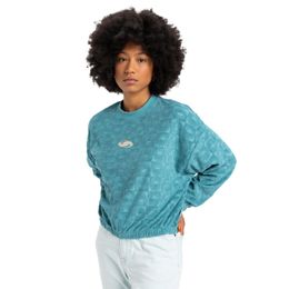 Fleecepullover Quiksilver "Tropic Day Sponge", Damen, Gr. S, blau (brittany blau), Obermaterial:[Hauptmaterial] 75% Walkfrottier, 25% Microfaser;, Sweatshirts Fleecepullover