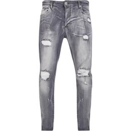 Bequeme Jeans 2Y Premium "2Y Premium Herren 2Y Skinny Fit Jeans", Herren, Gr. 30, Normalgr&ouml;&szlig;en, grau, 100% Baumwolle, unifarben, Jeans