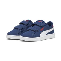 Sneaker Puma "Smash 3.0 Buck Sneakers Jugendliche", Damen, Gr. 27,5, persian blau wei&szlig; for all time rot, Obermaterial: Synthetik, Textil. Futter: Textil. Innensohle: Textil. Laufsohle: Gummi, Schuhe Sneaker