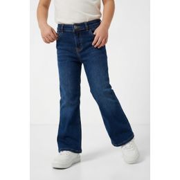 Bootcut-Jeans KIDS Only "KOGMADISON BLUSH WIDE DNM DIA092 NOOS", M&auml;dchen, Gr. 152, N-Gr, blau (dunkelblau denim), Denim/Jeans, Obermaterial: 92% Baumwolle, 6% Polyester, 2% Elasthan, unifarben, bootcut fit, Jeans