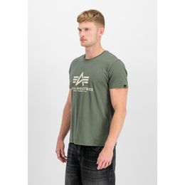 T-Shirt Alpha Industries "Basic T-Shirt BL", Herren, Gr. L, gr&uuml;n (vintage gr&uuml;n), Obermaterial: 100% Baumwolle, Shirts T-Shirt