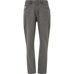 Bequeme Jeans Karl Kani "Karl Kani Herren KK Small Signature Tapered Five Pocket Denim", Damen, Gr. 28, Normalgr&ouml;&szlig;en, light grau, 100% Baumwolle, unifarben, normal, Jeans