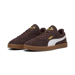 Sneaker Puma "Puma Club II Sneakers Erwachsene", Damen, Gr. 40.5, chocolate braun wei&szlig;, Obermaterial: Textil, Synthetik, Kuhleder, Leder. Futter: Textil. Innensohle: Textil. Laufsohle: Gummi, Schuhe Sneaker