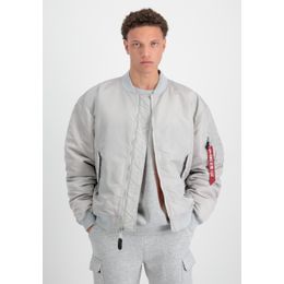 Bomberjacke Alpha Industries "MA-1 CS", Damen, Gr. L, grau (pastel grau), Obermaterial: 100% Nylon; Futter: 100% Nylon; F&uuml;llung: 100% Polyester, Jacken Bomberjacke