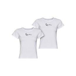 T-Shirt Karl Kani "Karl Kani Damen", Damen, Gr. L, wei&szlig;, 95% Baumwolle, 5% Elasthan, bedruckt, slim fit, Rundhals, Shirts T-Shirt
