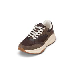 Marc O'Polo Sneaker MARC O'POLO "aus Rindleder mit Mesh-Einsatz", Herren, Gr. 36, burnt coffee, Obermaterial: 80% Leder (Rind), 20% Polyester, unifarben, Schuhe Sneaker
