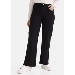 Schlupfhose STOOKER WOMEN "Mary Stretch Wide leg fit", Damen, Gr. 36, L&auml;nge 30, schwarz, Jersey, 99% Baumwolle, 1% Elasthan, weit lang, Hosen Schlupfhose, Wide Leg Fit Casual Clean Wash Jersey f&uuml;r Damen