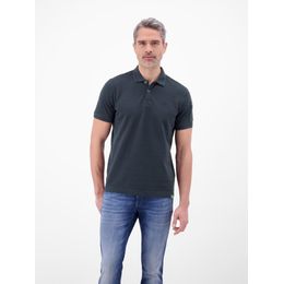 Poloshirt Lerros "Poloshirt, unifarben aus gestreiftem Piqu&eacute;-Gewebe", Damen, Gr. L, classic navy, 100% Baumwolle, ohne Ausschnitt, Shirts