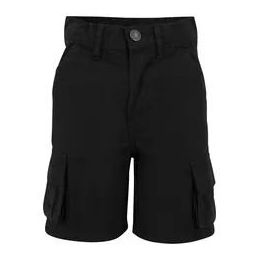 Cargoshorts Urban Classics "Urban Classics Boys Knee Pleat Cargo Shorts", Jungen, Gr. 110/116, Normalgr&ouml;&szlig;en, schwarz, 100% Baumwolle, unifarben, normal, Hosen