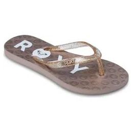 Sandale Roxy "Rg Viva Sparkle", Jungen, Gr. 2(32), wei&szlig;, gold, Obermaterial:Obermaterial: 98% Synthetik Tr/ 2% Metall, Futter: 100% Synthetik, Laufsohle: 100% Schwammgummi;, Schuhe Sandale