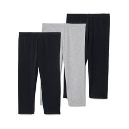 Tchibo - 3 Kinder-Leggings in &frac34;-L&auml;nge - Kinder - Gr. 146/152 - schwarz