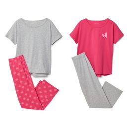 Tchibo - 2 Kinder-Kurzarm-Pyjamas - M&auml;dchen - Gr. 170/176 - grau