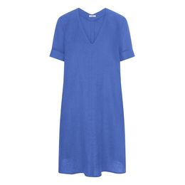 Riani - Kleid mit V-Ausschnitt, blau, Gr. 44 / L - Leinen