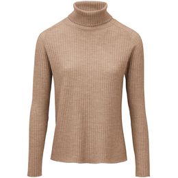 Peter Hahn - Rollkragen-Pullover aus 100% Schurwolle-Merino, braun, Gr. 48 / XL - Schurwolle