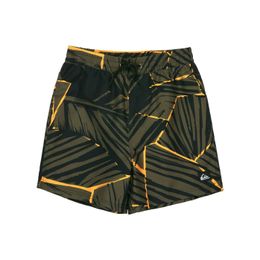 Badeshorts Quiksilver "Everyday Printed Volley 14", Kinder, Gr. 10, grape leaf natural geo, Obermaterial: 100% Microfaser;, Badehosen Badeshorts