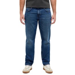 Straight-Jeans Mustang "Herren Style Denver Straight", Damen, Gr. 34, L&auml;nge 32, 682 mittelblau, Denim/Jeans, 100% Baumwolle, unifarben, straight fit, Jeans Straight-Jeans