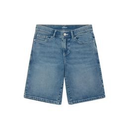 Jeansbermudas s.Oliver JUNIOR, Jungen, Gr. 134, N-Gr, blau used, Denim/Jeans, Obermaterial: 98% Baumwolle, 2% Elasthan, unifarben, normal kniefrei, Jeans Jeansbermudas, mit Stretch, f&uuml;r Girls