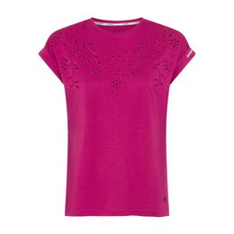 T-Shirt Kangaroos, Damen, Gr. 32/34, fuchsia, Single Jersey, Obermaterial: 50% Baumwolle, 50% Modal, figurumspielend h&uuml;ftlang, Rundhals, angeschnitten Aufschlag, Shirts T-Shirt, figurumspielende Passform, h&uuml;ftlange Schnittform