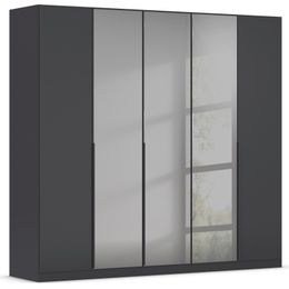 Dreht&uuml;renschrank INOSIGN BY RAUCH "Schlafzimmerschrank Kleiderschrank Schrank Garderobe FERRIS", grau (graumetallic), B:226cm H:210cm T:54cm, Holzwerkstoff, Schr&auml;nke, Dreht&uuml;renschrank, Mittelt&uuml;ren mit hochwertigem Grauspiegel MADE IN GERMANY