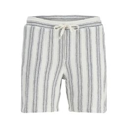 Jack & Jones PlusSize Sweatshorts "JPSTJAIDEN COBA STRIPE JOG SHORT SN PLS", Damen, Gr. 46 (6XL), N-Gr, cloud dancer detail:stripes, Sweatware, Obermaterial: 100% Baumwolle, JACK & JONES PLUSSIZE, gestreift, relaxed fit kniefrei, Hosen Sweatshorts