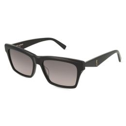SAINT LAURENT SL M104 | Unisex-Sonnenbrille | Fassung: Vollrand, Quadratisch, Kunststoff, Schwarz Gl&auml;nzend | Glasfarbe: Grau Verlaufend