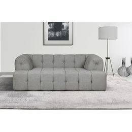 2-Sitzer Home Affaire "APERIRE Design-Sofa, moderne Steppung, Breite 180 cm", hellgrau, B:180cm H:77cm T:100cm, 100% Polyester, Sofas, 2-Sitzer, mit Wellenunterfederung, gem&uuml;tlich und modern, komfortables Sitzgef&uuml;hl