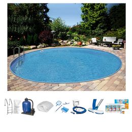 Rundpool Clear Pool "PREMIUM IBIZA", wei&szlig;, H:150cm &Oslash;:500cm, Schwimmbecken, Rundpool, &oslash;500x150 cm inkl. umfangreichem Zubeh&ouml;r