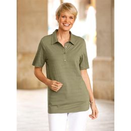 Poloshirt Classic Basics "Kurzarm-Shirt", Damen, Gr. 38, khaki, 100% Baumwolle, unifarben, Shirts Poloshirt