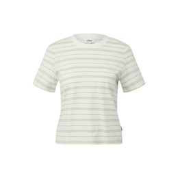 T-Shirt s.Oliver, Damen, Gr. 40, sanftes wei&szlig; stripe, Jersey, Obermaterial: 100% Baumwolle, gestreift, normal h&uuml;ftbedeckend, Rundhals, gerader Abschluss, Shirts T-Shirt, mit Streifen Muster