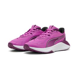 Trainingsschuh Puma "PWR HYBRID TR WNS", Damen, Gr. 40, electric orchid, plum wine, Puma wei&szlig;, Puma silber, Textil, Schuhe Trainingsschuh, PROFOAM-D&auml;mpfung, abriebfeste Gummilaufsohle