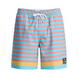 Boardshorts Quiksilver "Original Btz Stripe Volley 17", Herren, Gr. XL, aqua biarritz stripe, Obermaterial: 92% Microfaser, 8% Elasthan;, Hosen Boardshorts