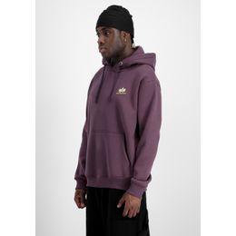Hoodie Alpha Industries "Basic Hoodie SL", Herren, Gr. L, lila (plum), Obermaterial: 80% Baumwolle, 20% Polyester, regular fit, Sweatshirts Hoodie
