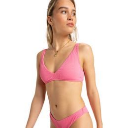 Triangel-Bikini-Top Roxy "Rib Roxy Love The Oceana V", Damen, Gr. M, Cup B, pink (pink carnation), Obermaterial: 91% Nylon, 9% Elasthan;, Bikini-Oberteile Triangel-Bikini-Top