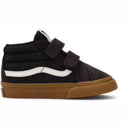 Sneaker Vans "SK8-Mid Reissue V", M&auml;dchen, Gr. 26, blk, denim schwarz, Leder, Textil, Schuhe Sneaker, mit Klett, f&uuml;r Kinder