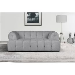 2-Sitzer Home Affaire "APERIRE Design-Sofa, moderne Steppung, Breite 180 cm", silber, B:180cm H:77cm T:100cm, 100% Polyester, Sofas, 2-Sitzer, mit Wellenunterfederung, gem&uuml;tlich und modern, komfortables Sitzgef&uuml;hl
